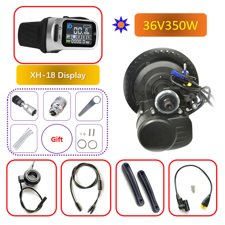 Tongsheng TSDZ2 mid motor kit with XH18 display